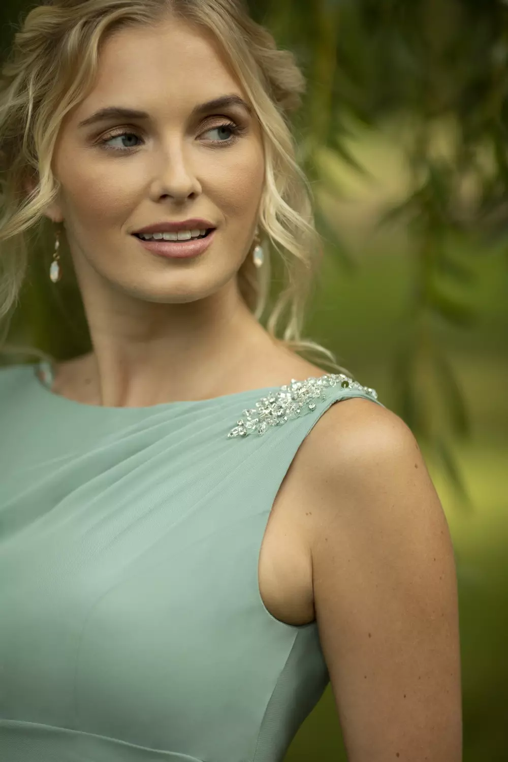 M561 | Simple Bridesmaids Dress with Crystal Detail | True Bridesmaids