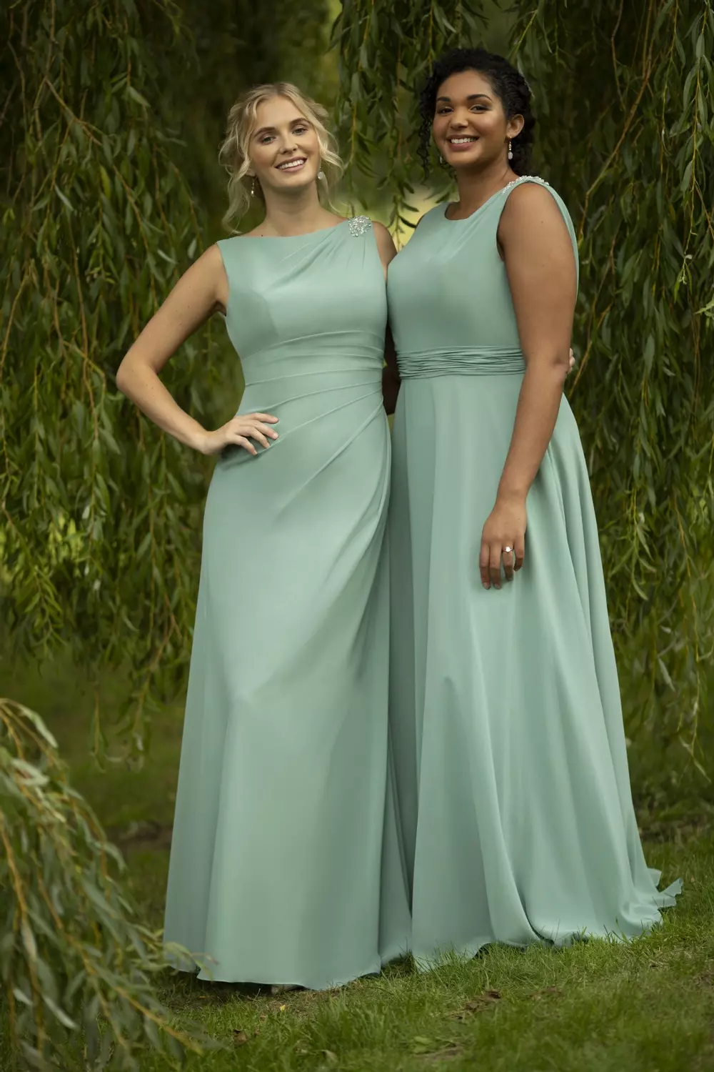 M561 | Simple Bridesmaids Dress with Crystal Detail | True Bridesmaids