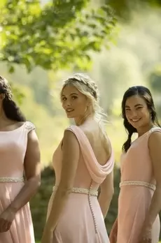 M470 | Glam Beaded Cowl Back Bridesmaid Style | True Bridesmaids