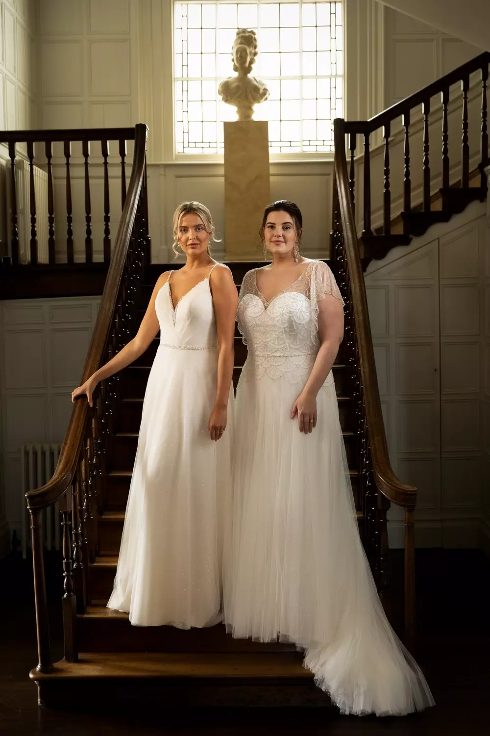 W412 | Pearl Encrusted Glitter Tulle Bridal Gown | True Bride