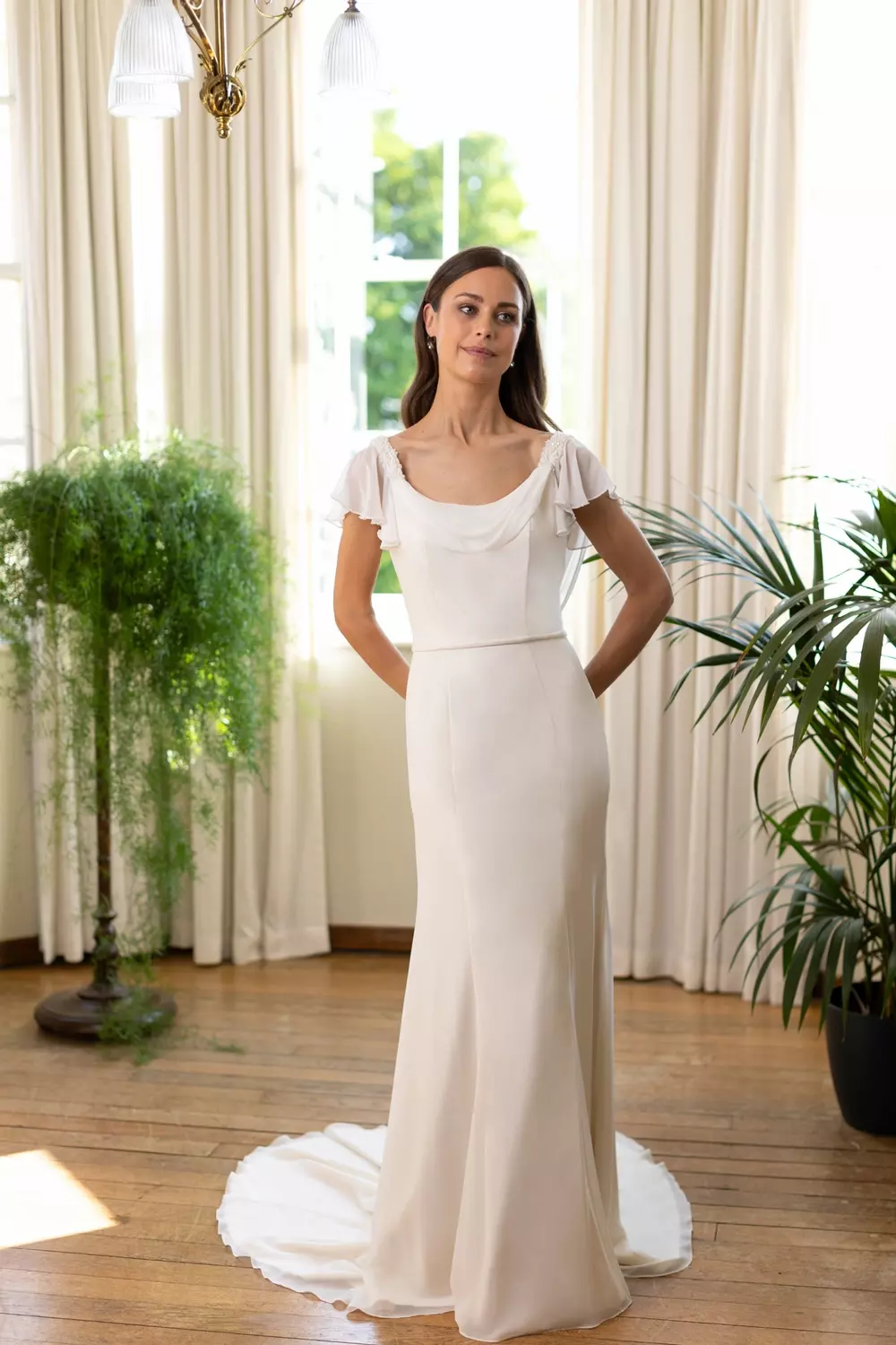 Palermo W424 | Contemporary Simple Chiffon Wedding Dress | True Bride
