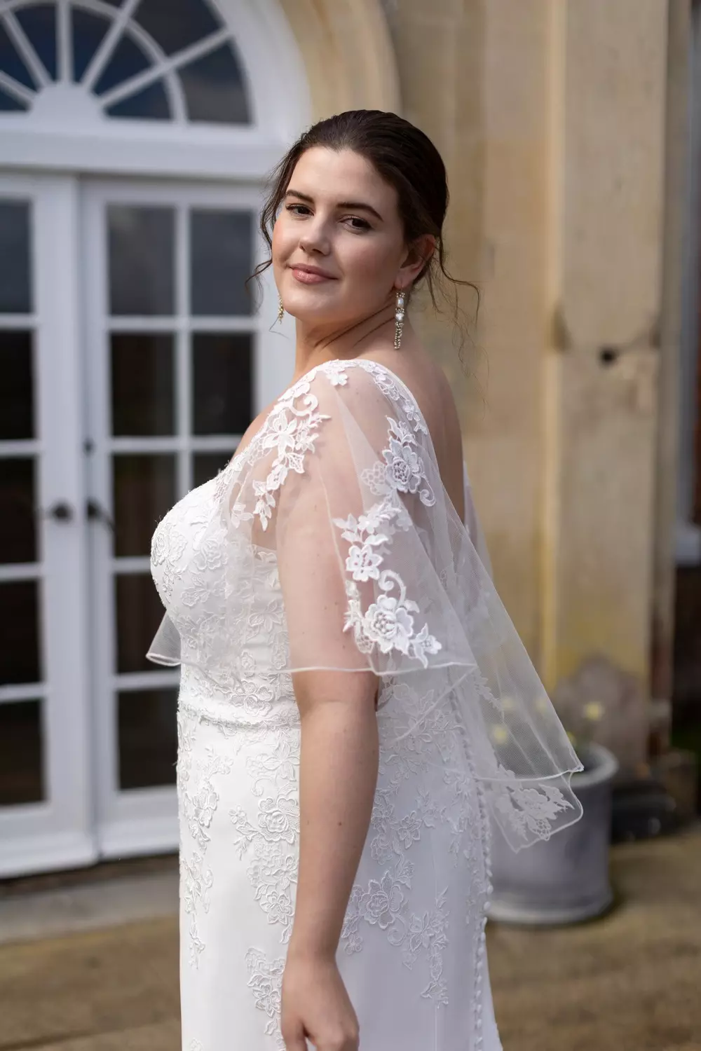 Blanche TC-W463 | Modern Crepe and Lace Bridal Gown | True Curves