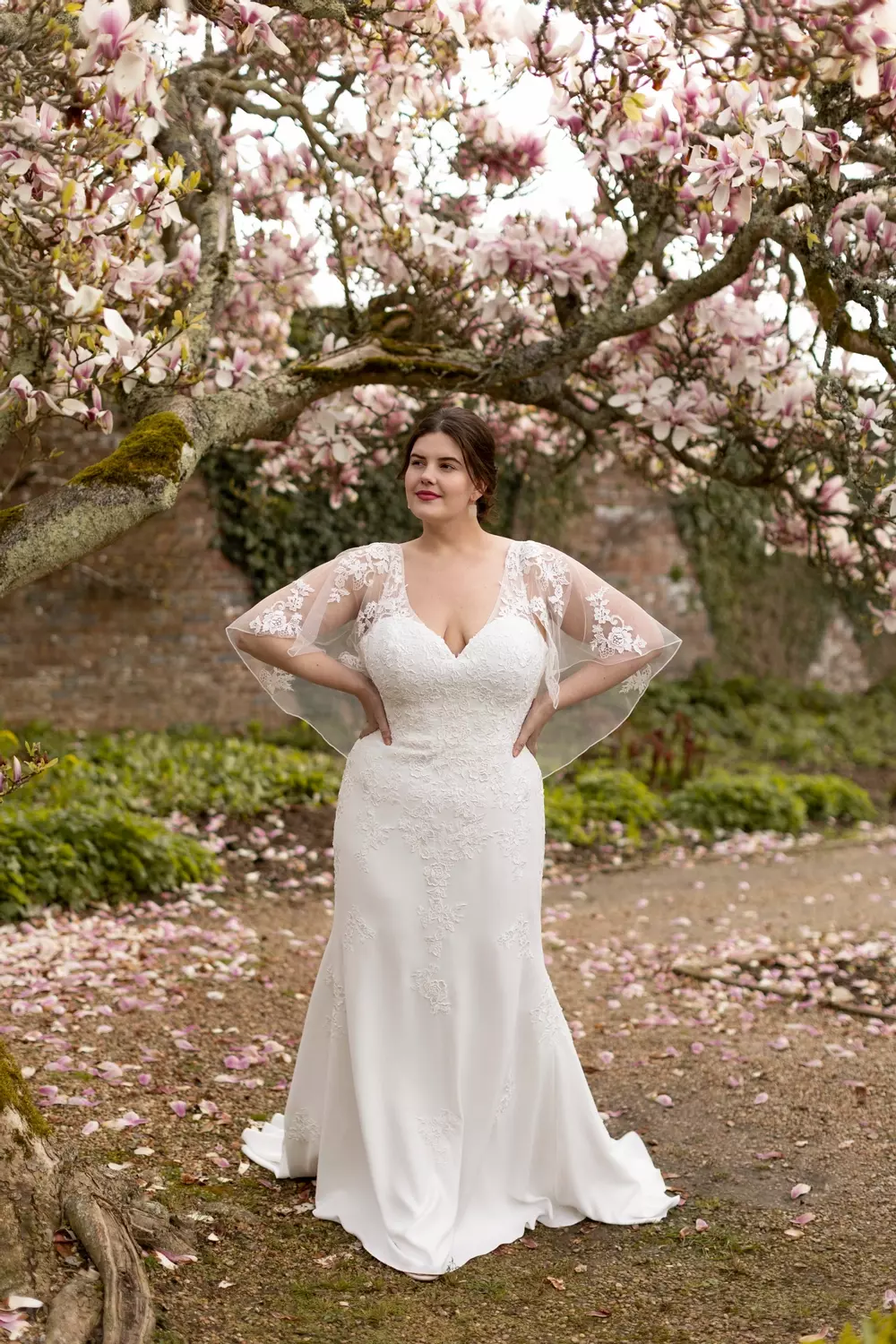 Blanche TC-W463 | Modern Crepe and Lace Bridal Gown | True Curves