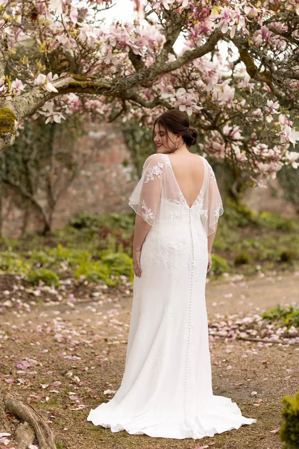 Blanche TC-W463 | Modern Crepe and Lace Bridal Gown | True Curves