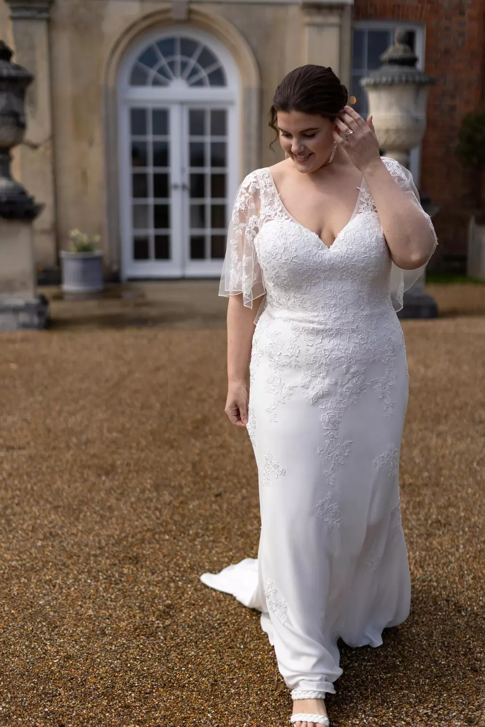 Blanche TC-W463 | Modern Crepe and Lace Bridal Gown | True Curves