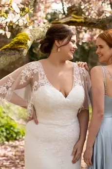 Blanche TC-W463 | Modern Crepe and Lace Bridal Gown | True Curves