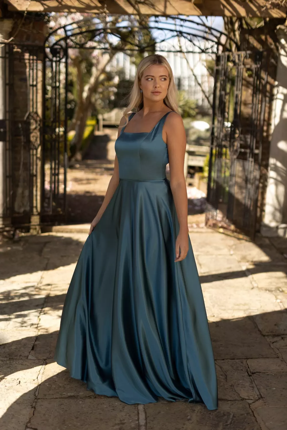 Gisele M530 | Square Neck Dress with Full Floaty Skirt | True Bridesmaids