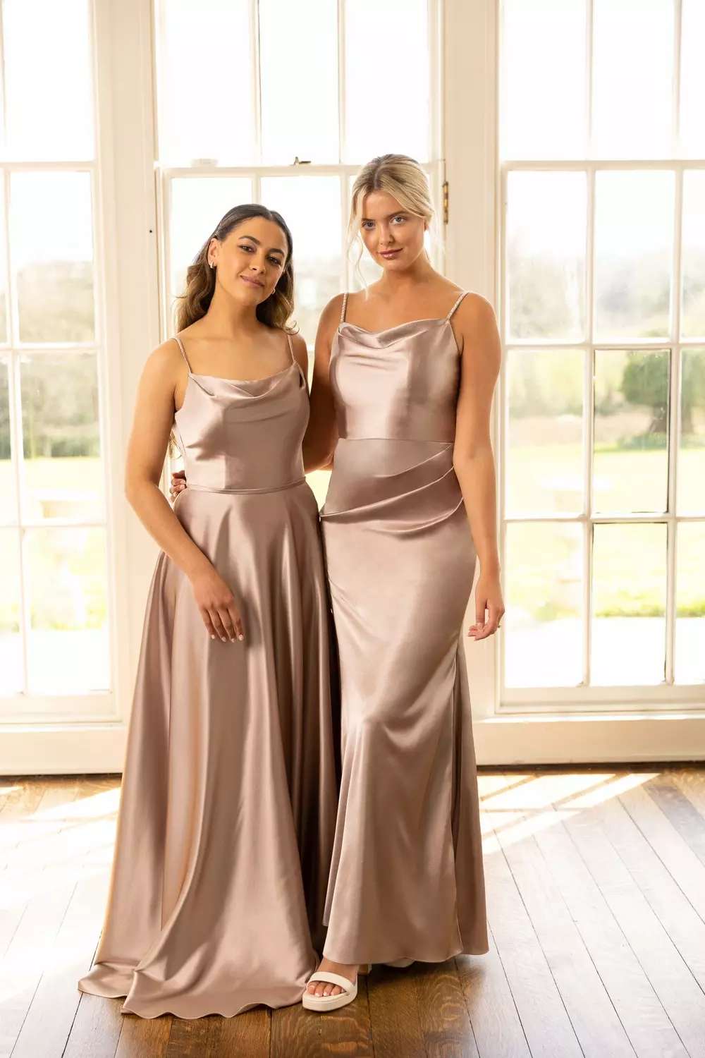Bridgette M533CHAM | Glamorous Slim Beaded Charmeuse Dress | True ...